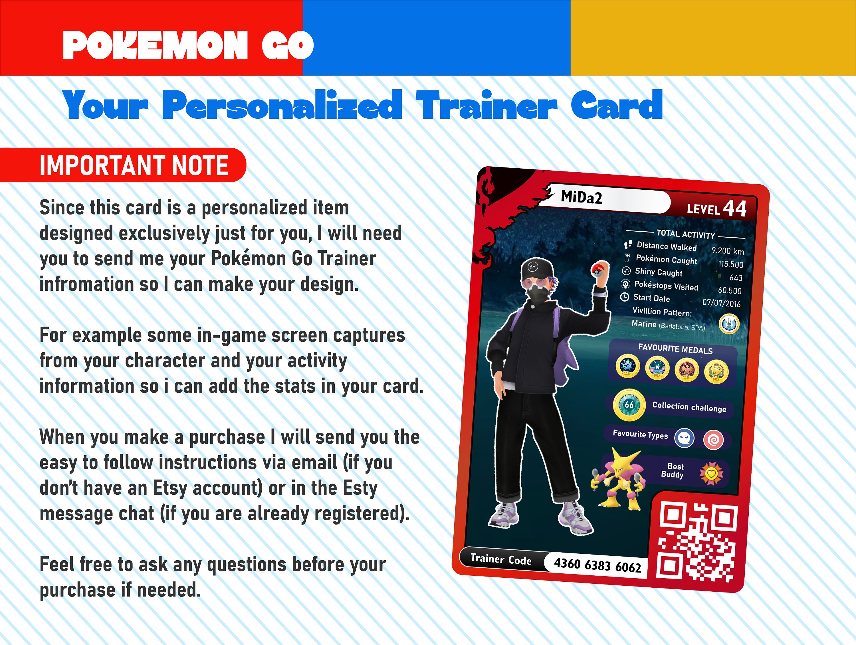 YOUR CUSTOM Pokémon GO Trainer Card - Etsy