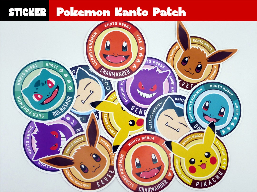 Pokémon Stickers Kanto Patch Edition - Pokemon Vinyl Sticker Pack ...