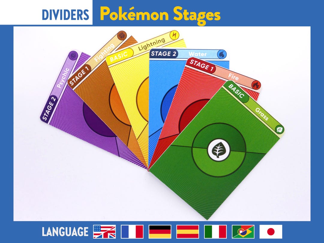 POKÉMON 33 Dividers Stages Pokémon Tcg Dividers - Cardgame Separators ...