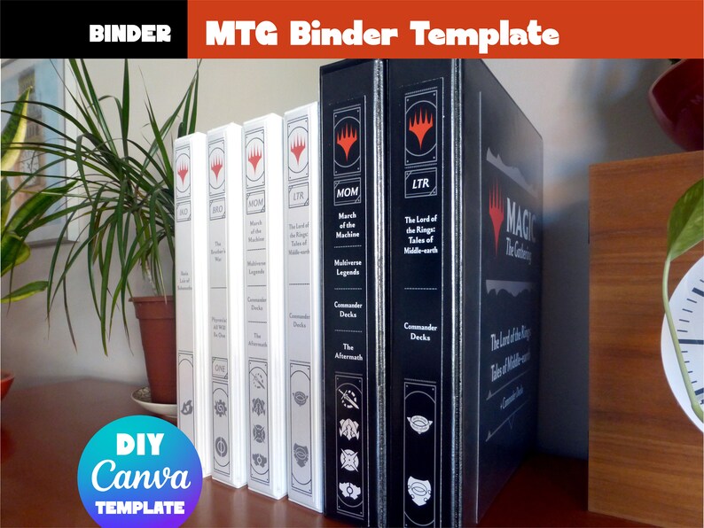 MTG Binder Template for Canva - Print at Home Label Template Magic the ...