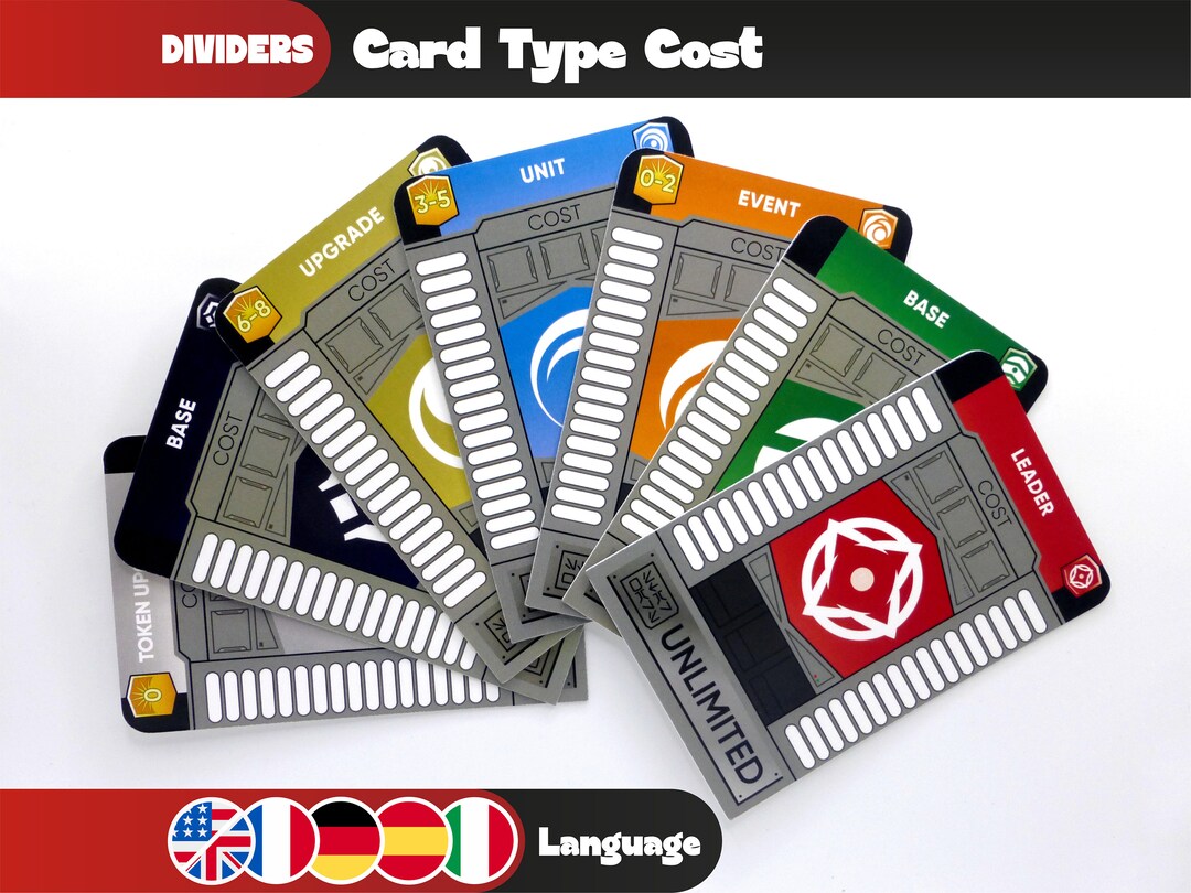 UNLIMITED 117 Dividers - CARD TYPE Cost Star Wars Unlimited Card ...