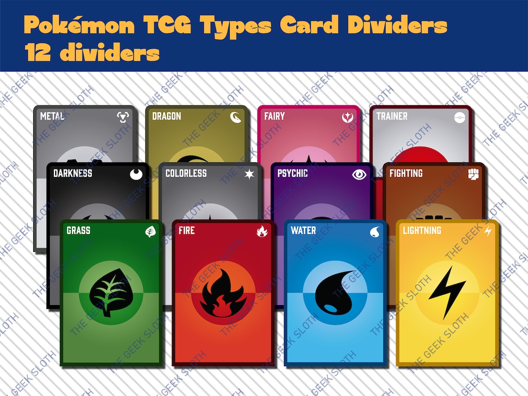 Pokémon Types Card Dividers Pokémon TCG - Etsy