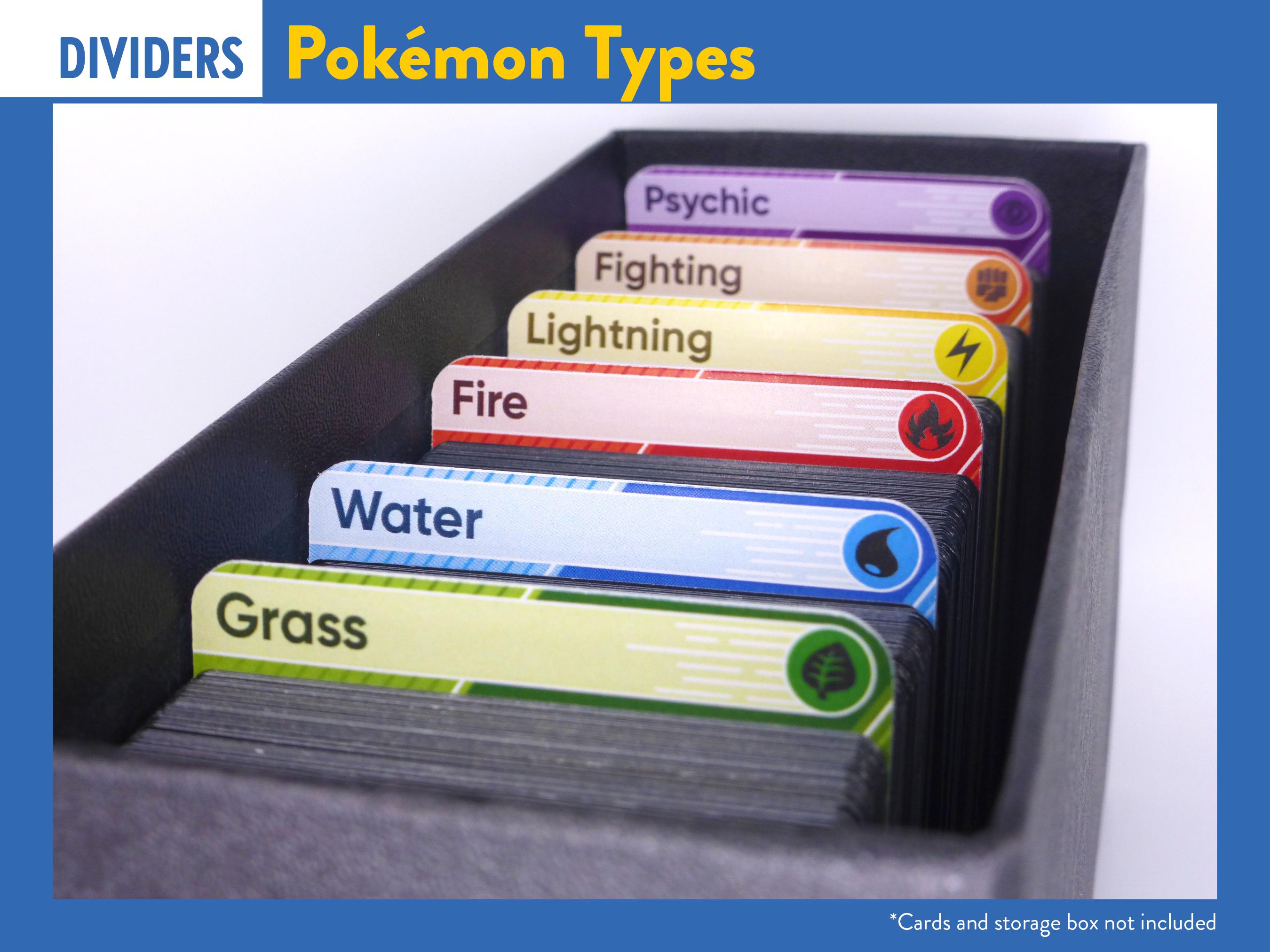 POKÉMON CARD TYPE Dividers 12 Separators Tcg Card Organizer - Etsy