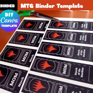 MTG Binder Template for Canva - Print at Home Label Template Magic the ...