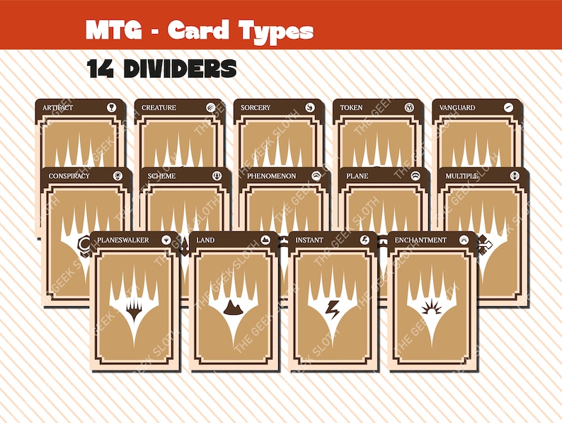 MTG Card Types Trading Card Game Dividers / Separators Magic - Etsy