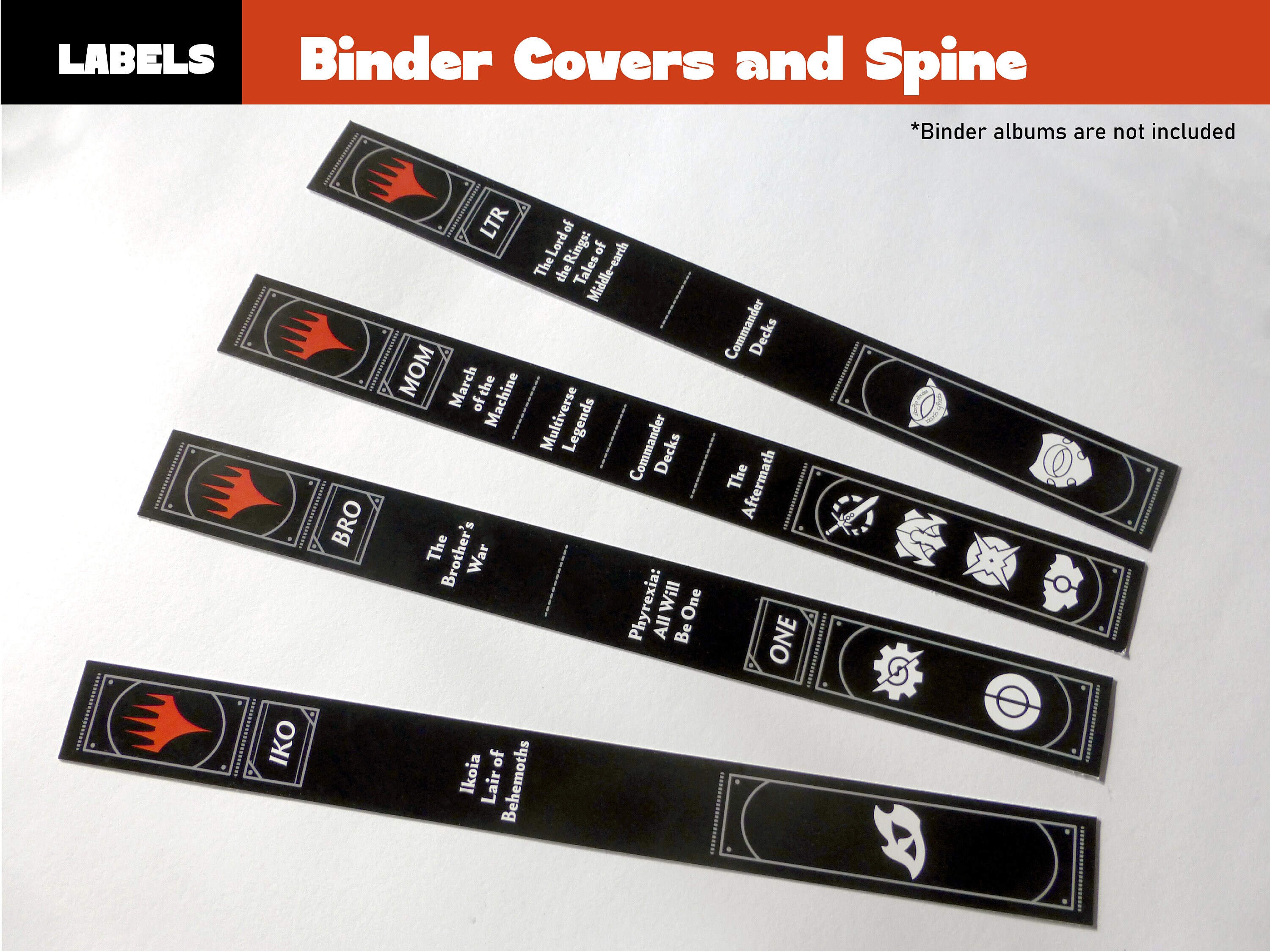 MTG Custom Binder Labels - Spines and Covers for Magic the Gathering ...