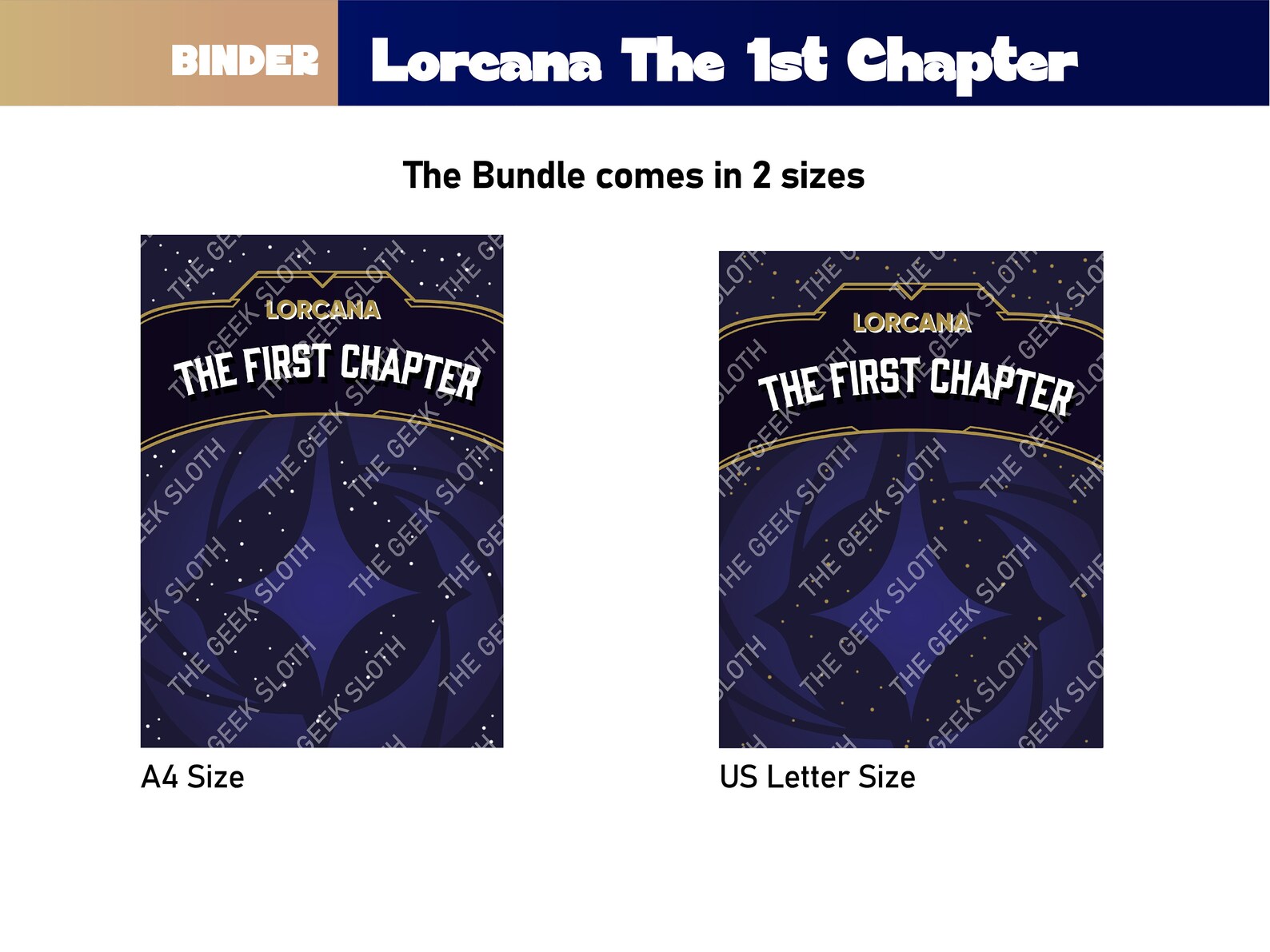 Lorcana Binder Files the First Chapter - Front and Back Covers + Spine ...