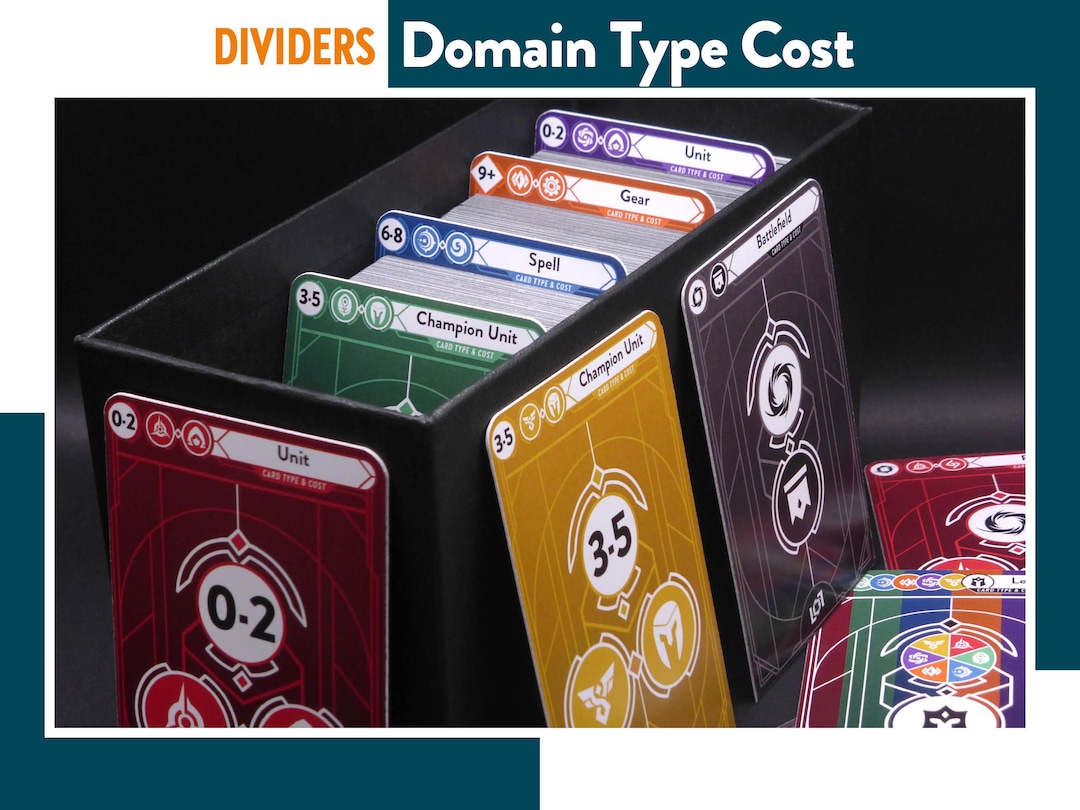 RIFTBOUND Card TYPE COST & Domain Color Dividers, League of Legends ...