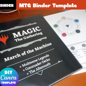 MTG Binder Template for Canva - Print at Home Label Template Magic the ...
