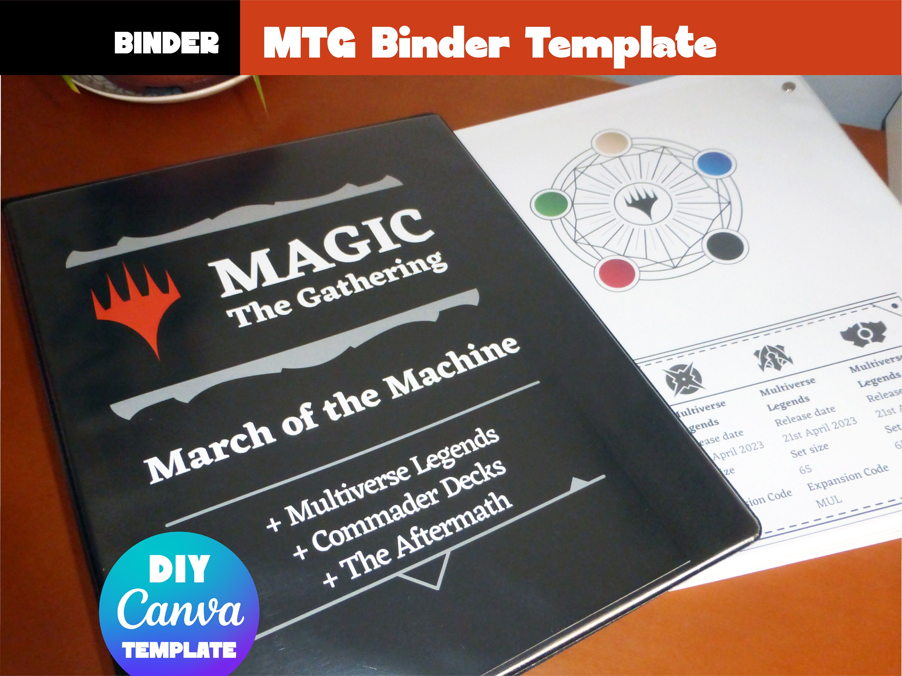 MTG Binder Template for Canva - Print at Home Label Template Magic the ...