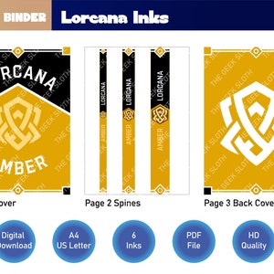 Lorcana Binder Ink Colors Files - Front and Back Covers + Spine Labels ...