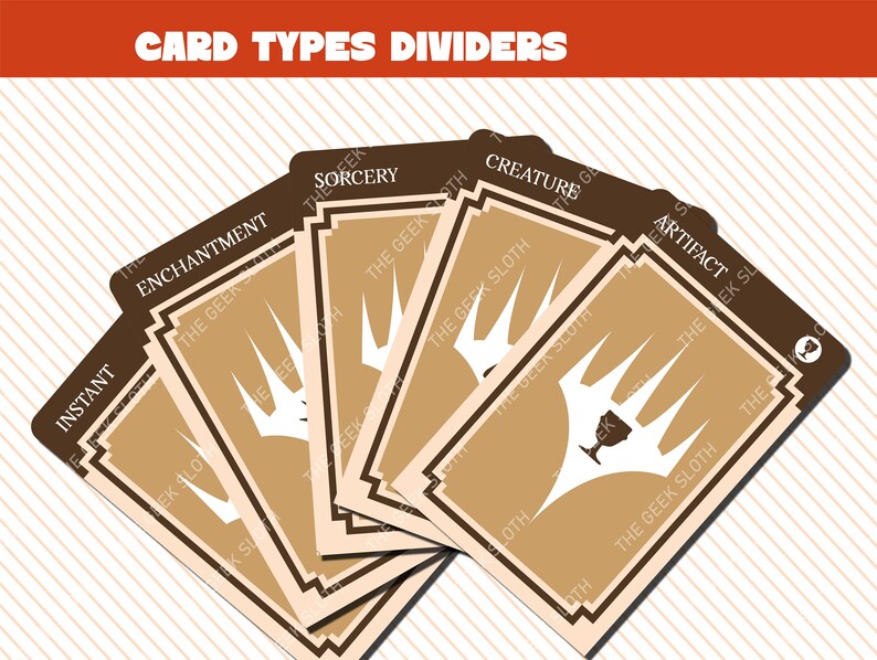 MTG Card Types Trading Card Game Dividers / Separators Magic - Etsy