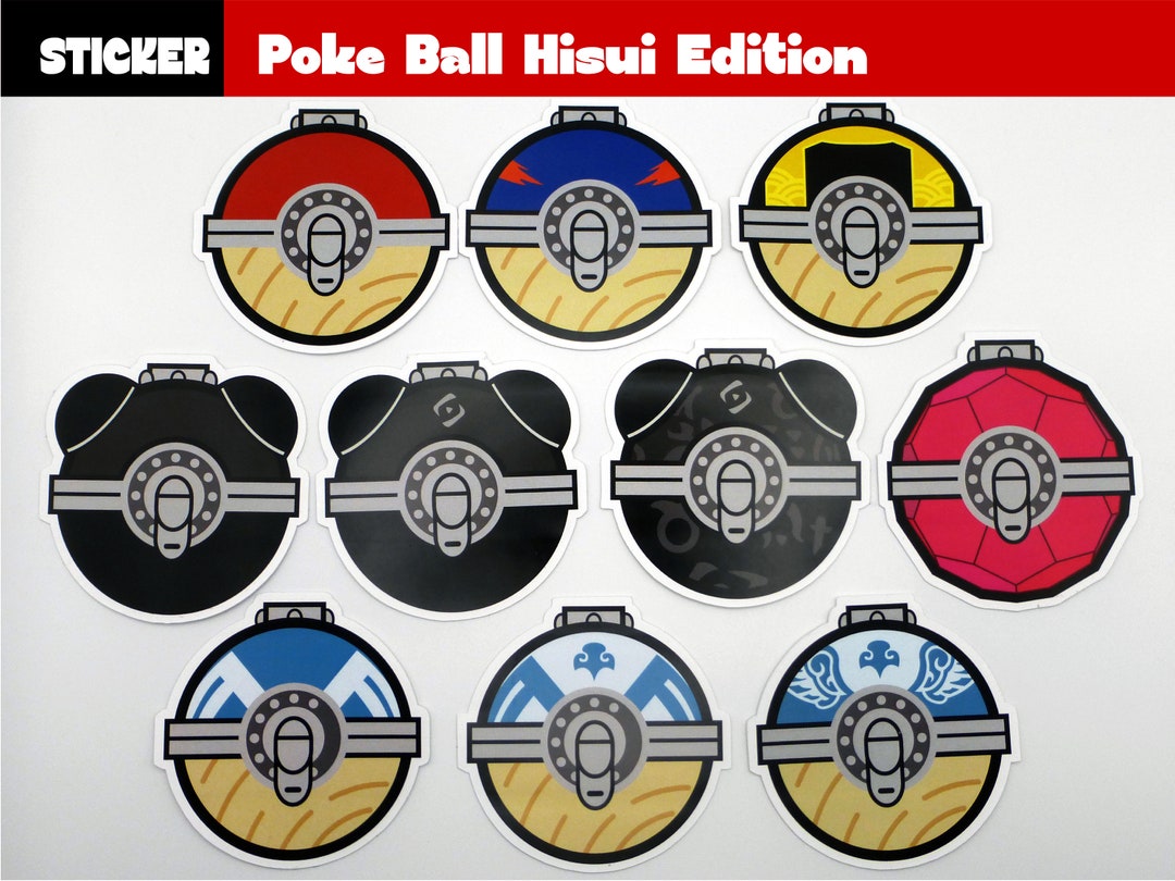 Poké Ball Hisui Stickers - Pokémon Vinyl Sticker Pack Hisuian Pokeball ...