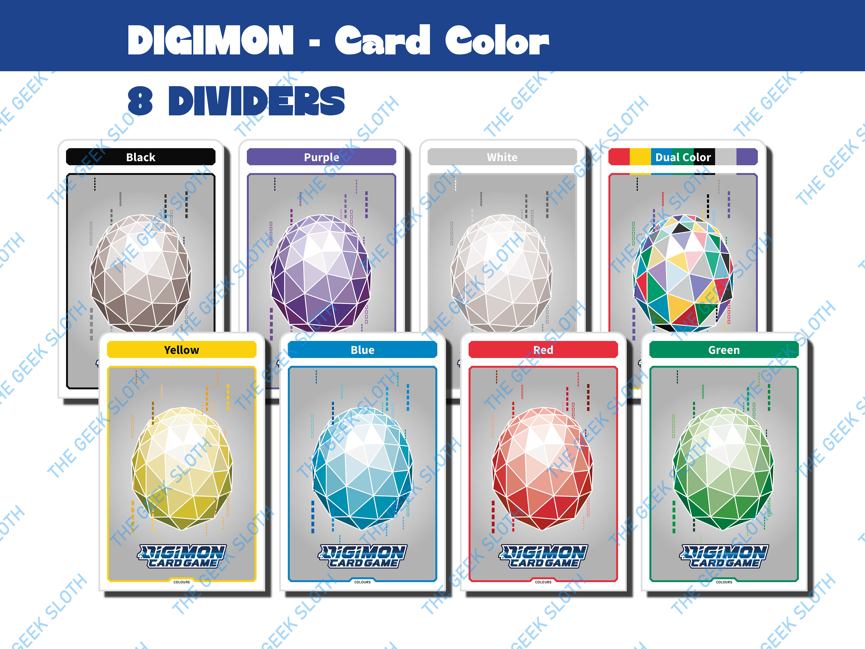 Digimon Card Colour - Trading Card Game Dividers / Separators - Etsy