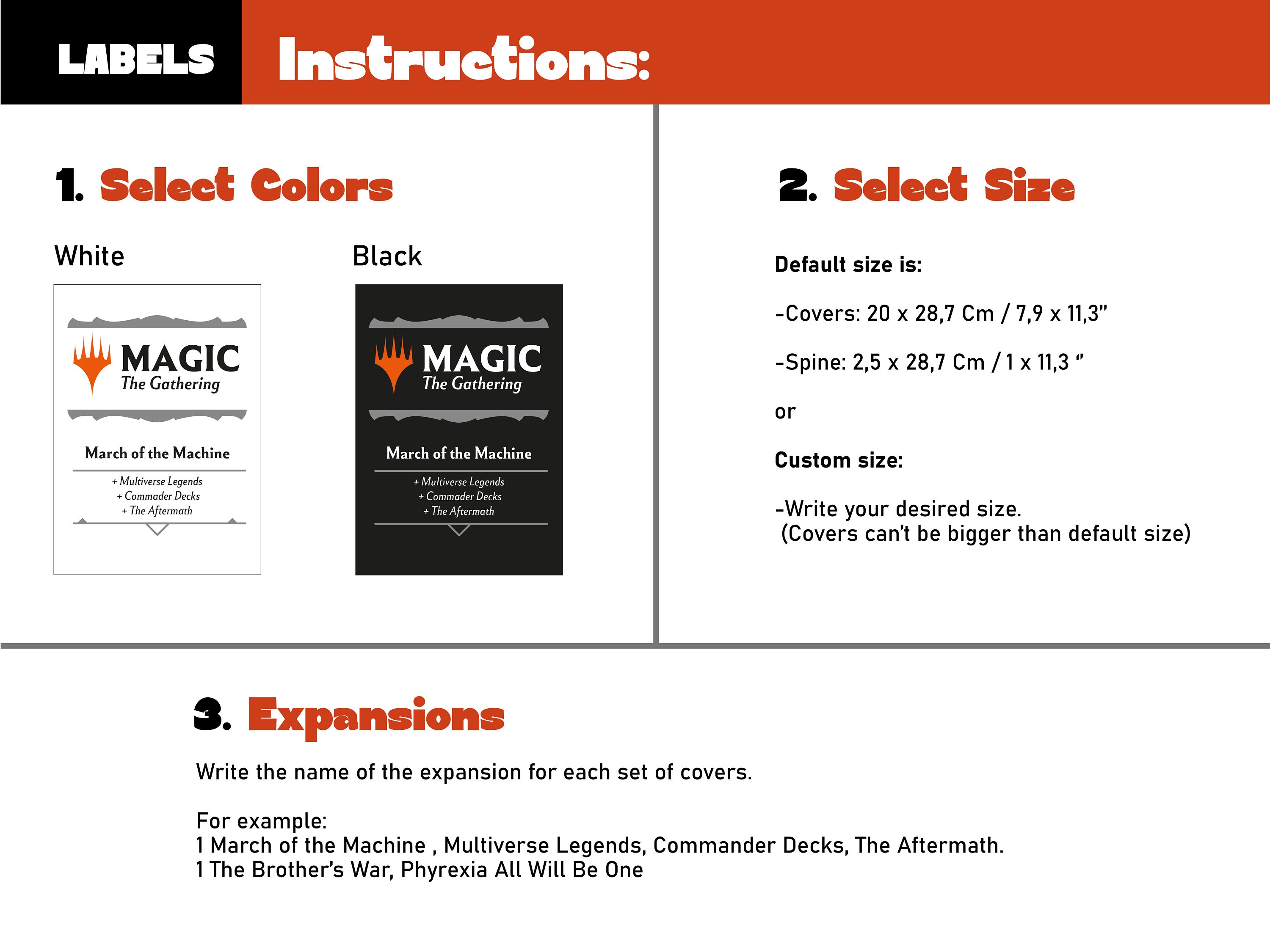MTG Custom Binder Labels - Spines and Covers for Magic the Gathering ...