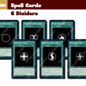 Yu-gi-oh Spell Card Dividers: TCG Card Game Separators - Etsy
