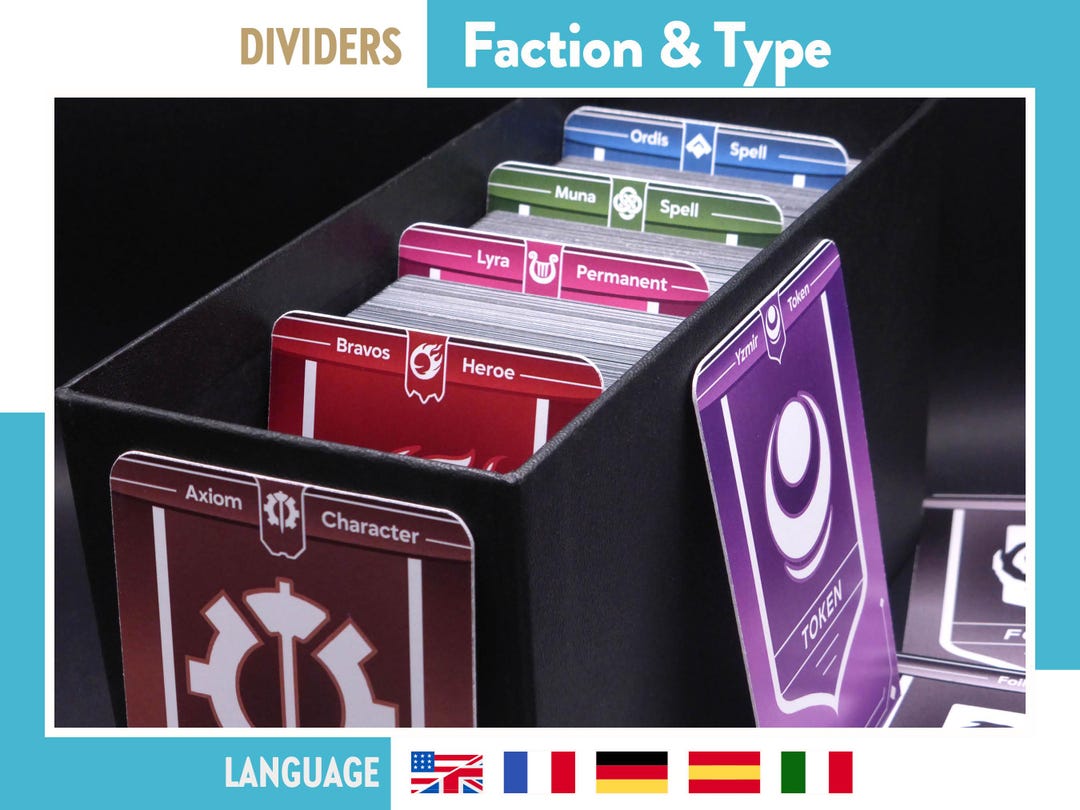 ALTERED FACTION Color & Card TYPE Dividers Deck Box Separators Tcg Card ...