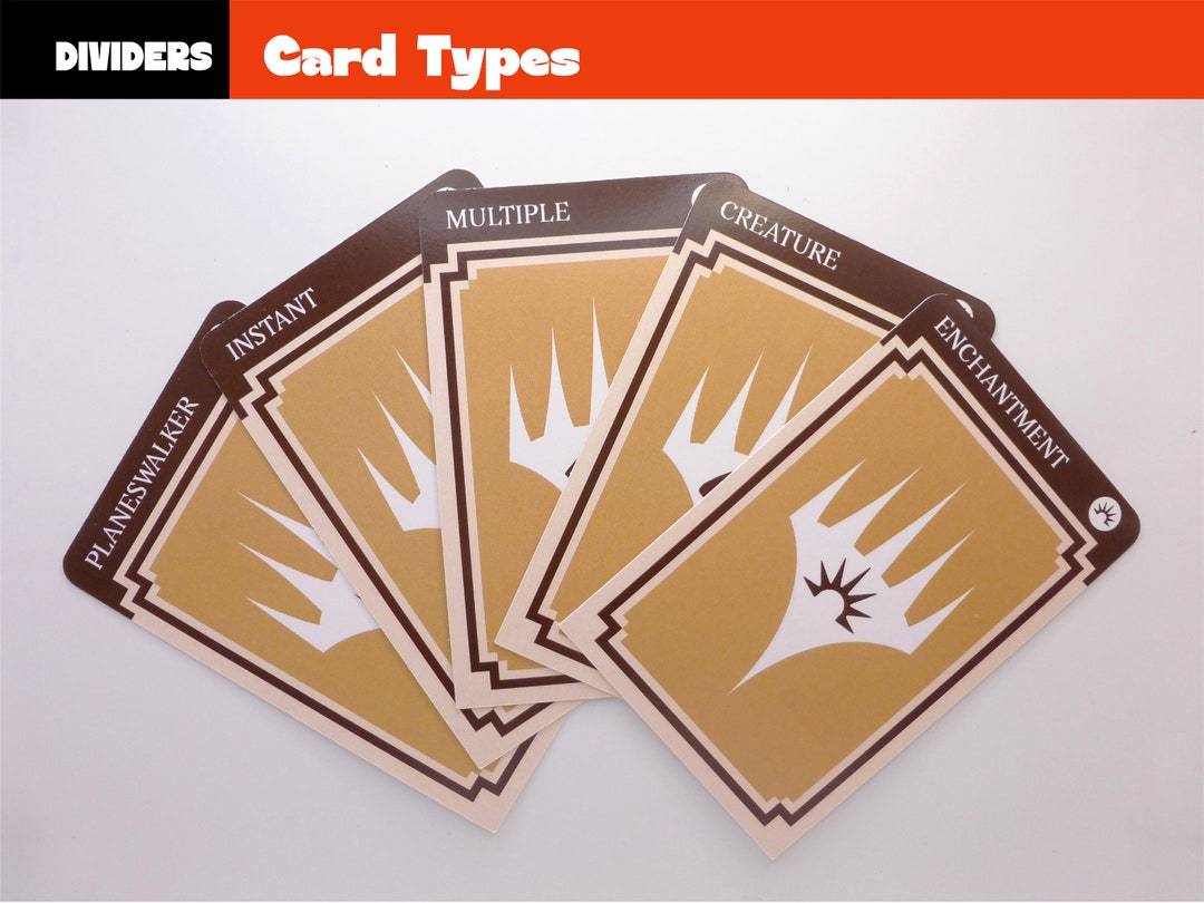 MTG Card Types - Trading Card Game Dividers / Separators Magic the ...