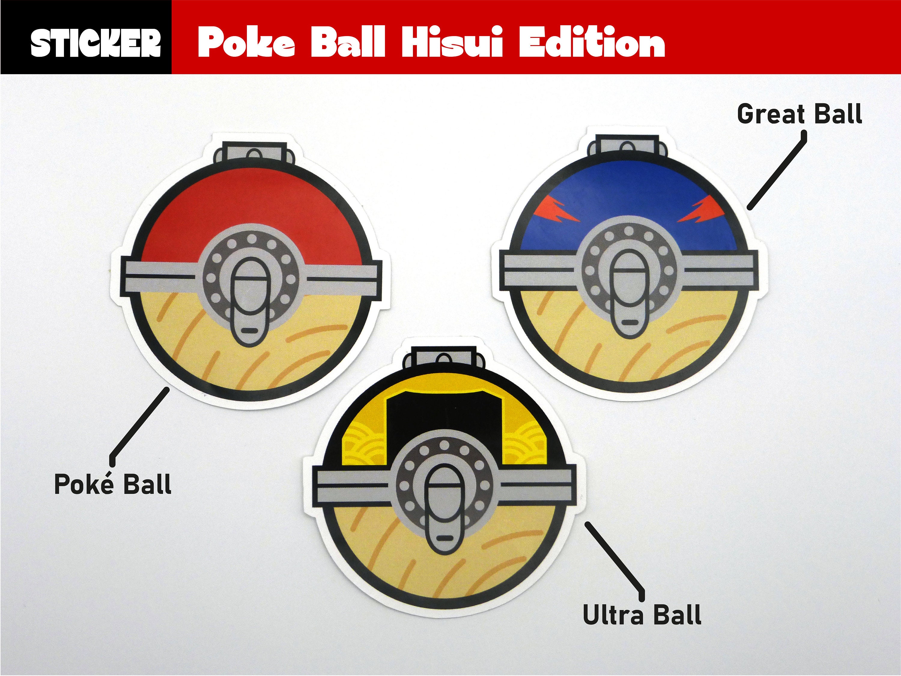 Poké Ball Hisui Stickers Pokémon Vinyl Sticker Pack Hisuian - Etsy