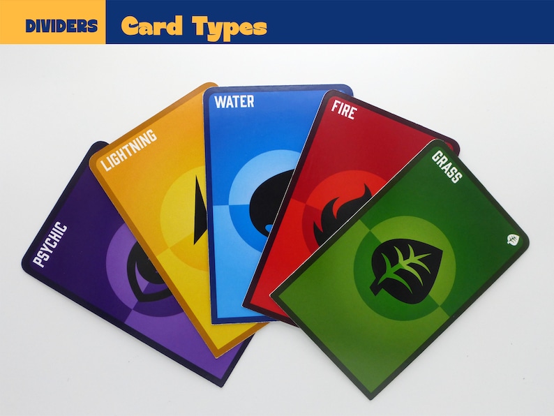 Pokémon Types Card Dividers Pokémon TCG - Etsy
