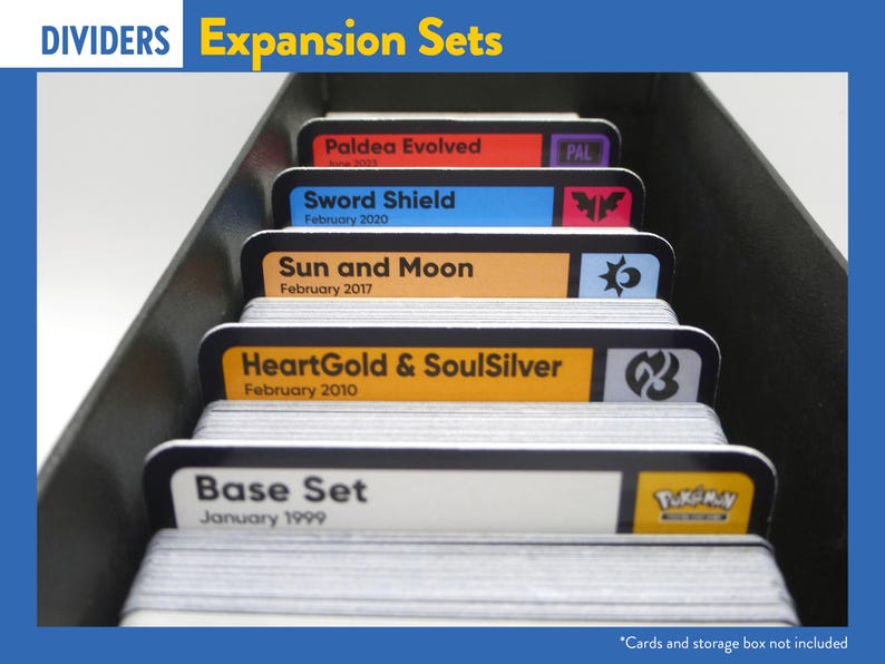 POKÉMON EXPANSION SETS Dividers Separators Tcg Card Organizer - Etsy