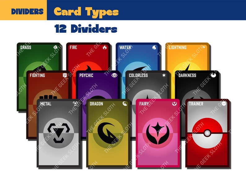 Pokémon Types Card Dividers Pokémon TCG - Etsy
