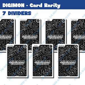 Digimon Card Rarity - Trading Card Game Dividers / Separators - Etsy