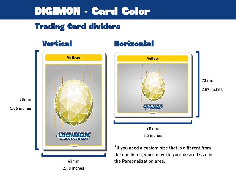 Digimon Card Colour - Trading Card Game Dividers / Separators - Etsy
