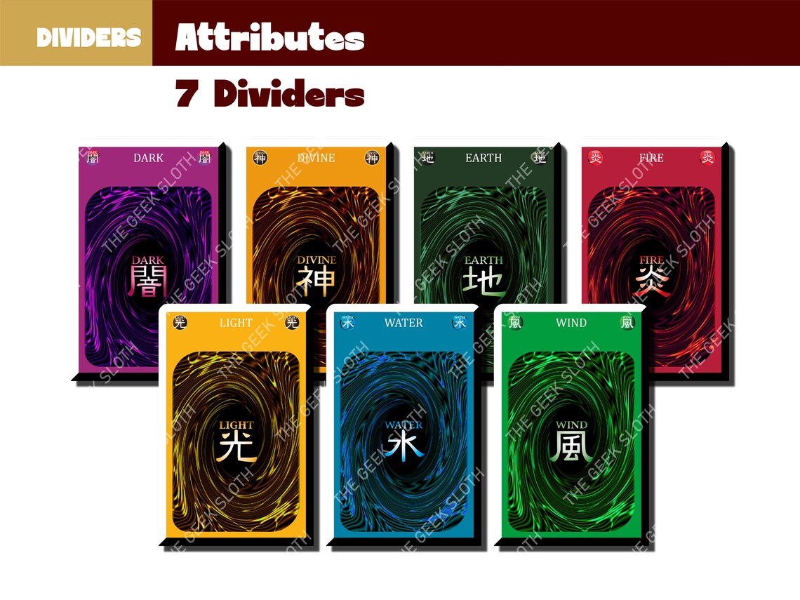 Yu-gi-oh Attributes - Card Dividers / Separators - Etsy