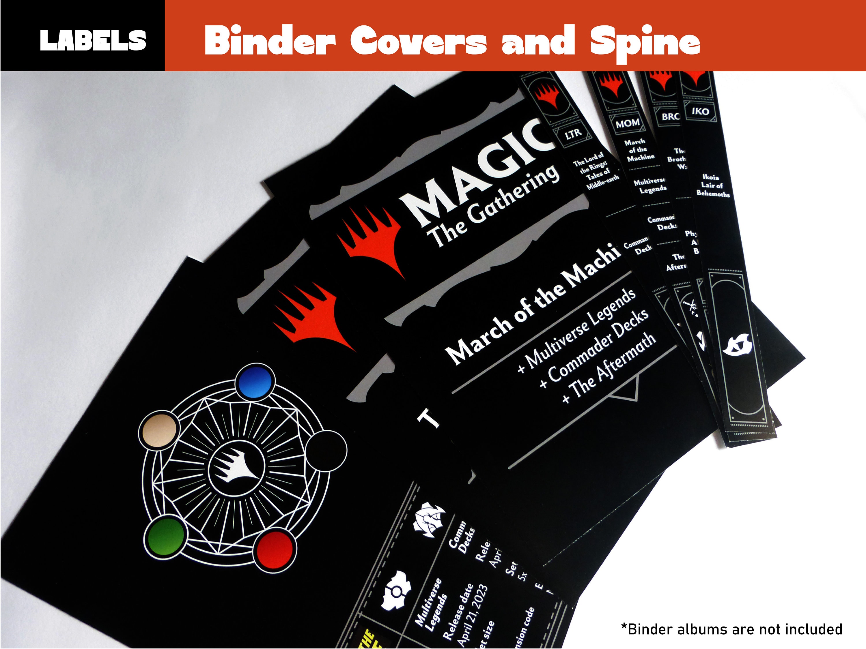 MTG Custom Binder Labels - Spines and Covers for Magic the Gathering ...