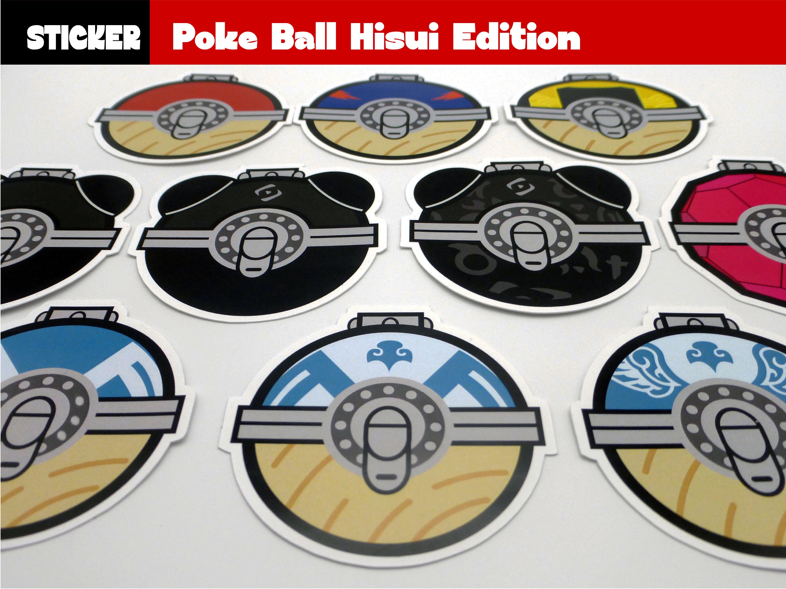 Poké Ball Hisui Stickers Pokémon Vinyl Sticker Pack Hisuian - Etsy