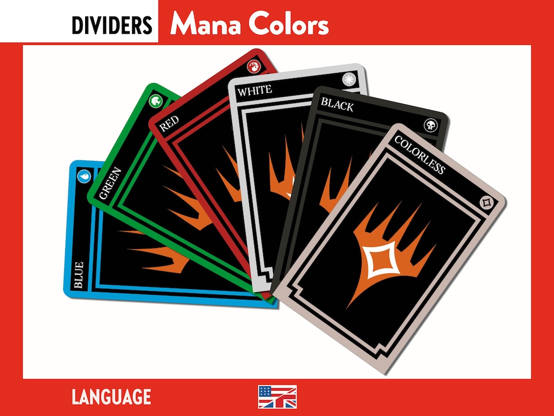 MTG 6 Dividers BASIC MANA Colors Magic the Gathering Card Game ...