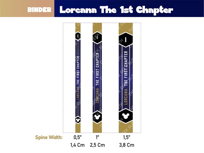 Lorcana Binder Files the First Chapter - Front and Back Covers + Spine ...