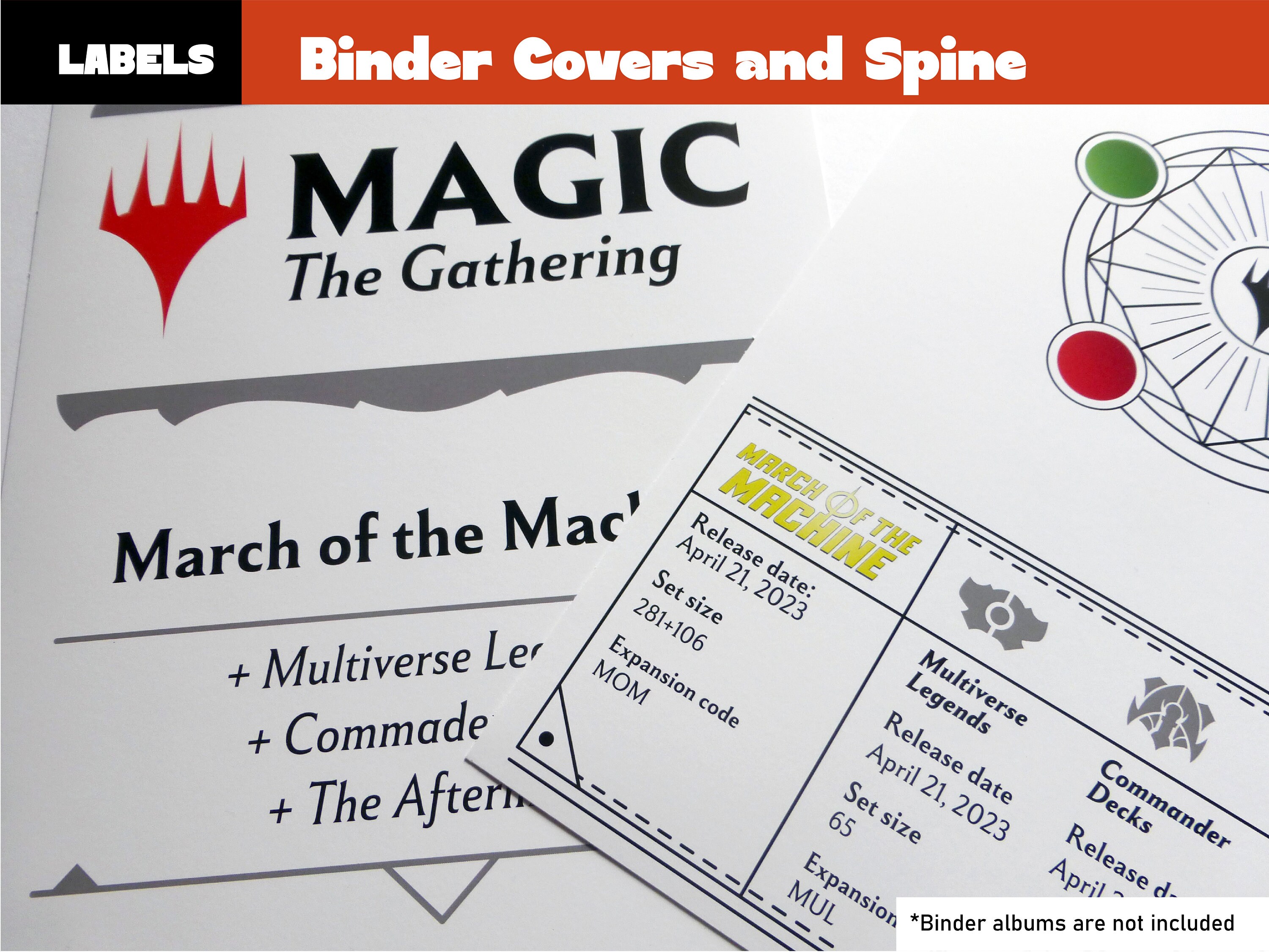 MTG Custom Binder Labels - Spines and Covers for Magic the Gathering ...
