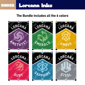 Lorcana Binder Ink Colors Files - Front and Back Covers + Spine Labels ...