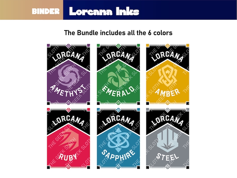 Lorcana Binder Ink Colors Files - Front and Back Covers + Spine Labels ...