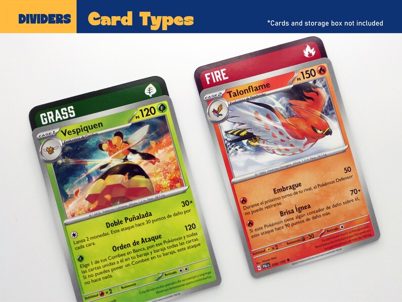 Pokémon Types Card Dividers Pokémon TCG - Etsy