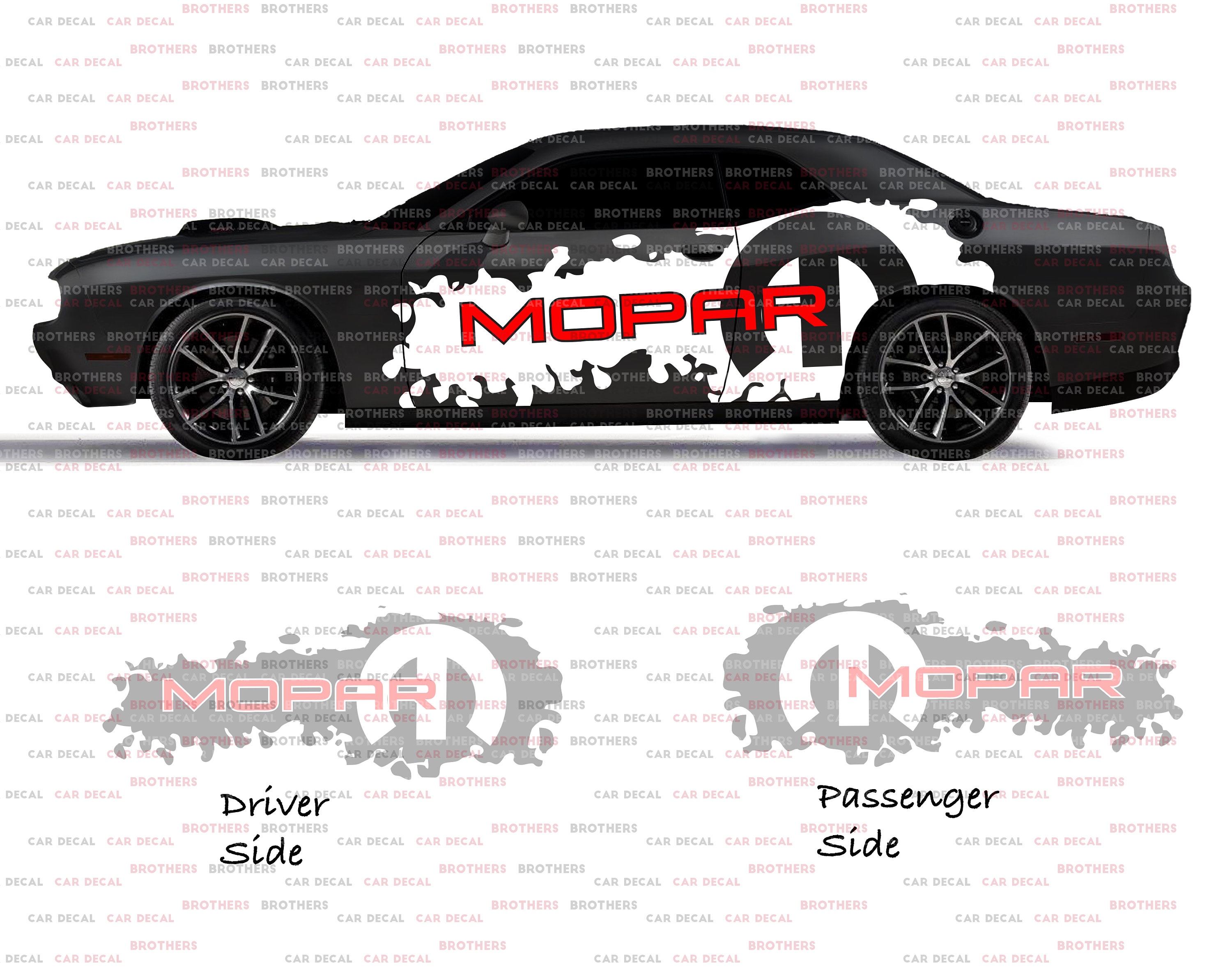 2x Splash Mopar Car Decal XL Car Decal Vinyl Side Graphics - Etsy