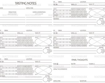 Coffee Tasting Notes PDF Note-taking Template 2 Styles 4 - Etsy