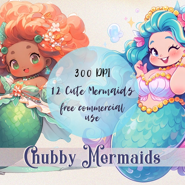 Chubby Mermaid - Etsy