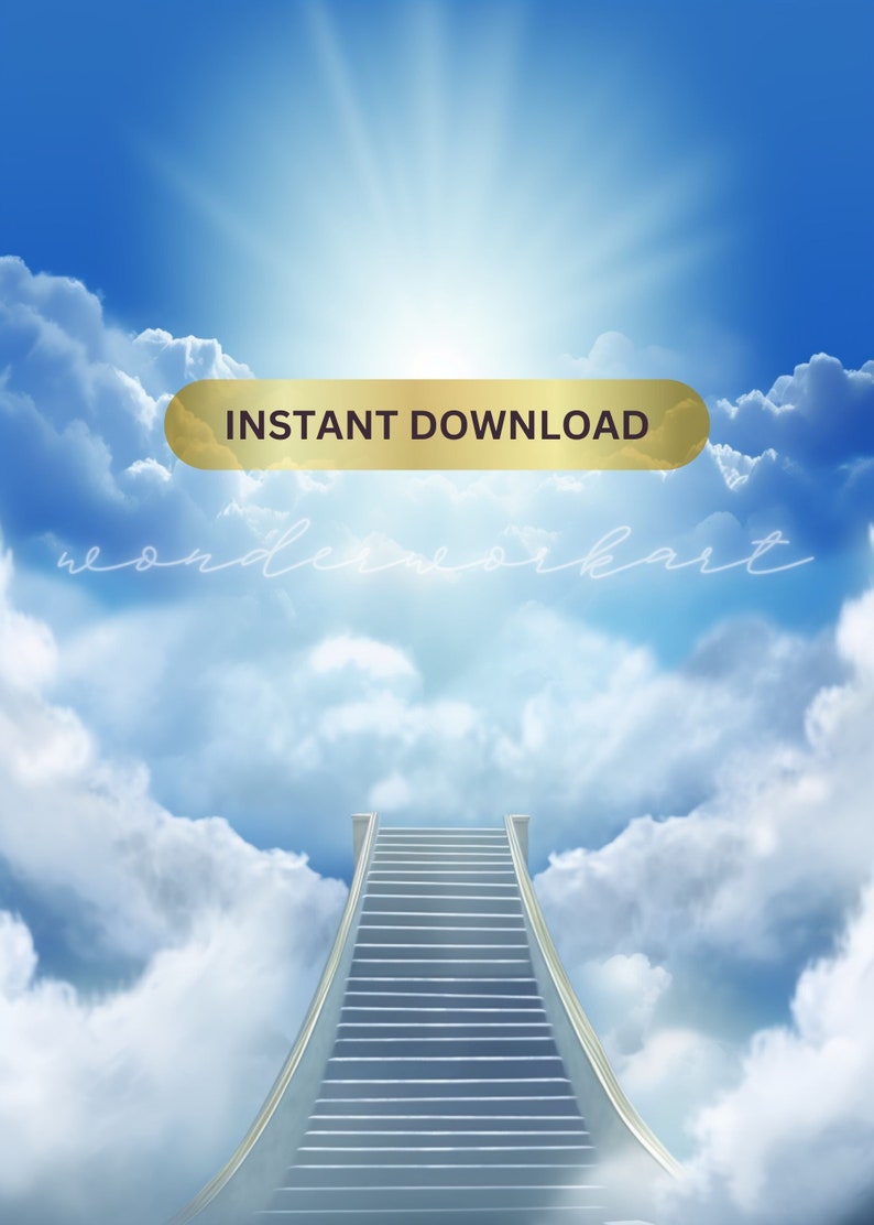 Heavenly Stairway to Heaven PNG Digital Art Ethereal Background for ...