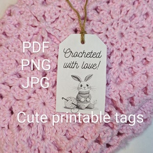 Printable Crocheted With Love Tags - Print and Cut Cute Crochet Tag ...