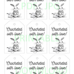 Printable Crochet With Love Tags - DIY Crochet Labels (PDF Pattern) - Etsy