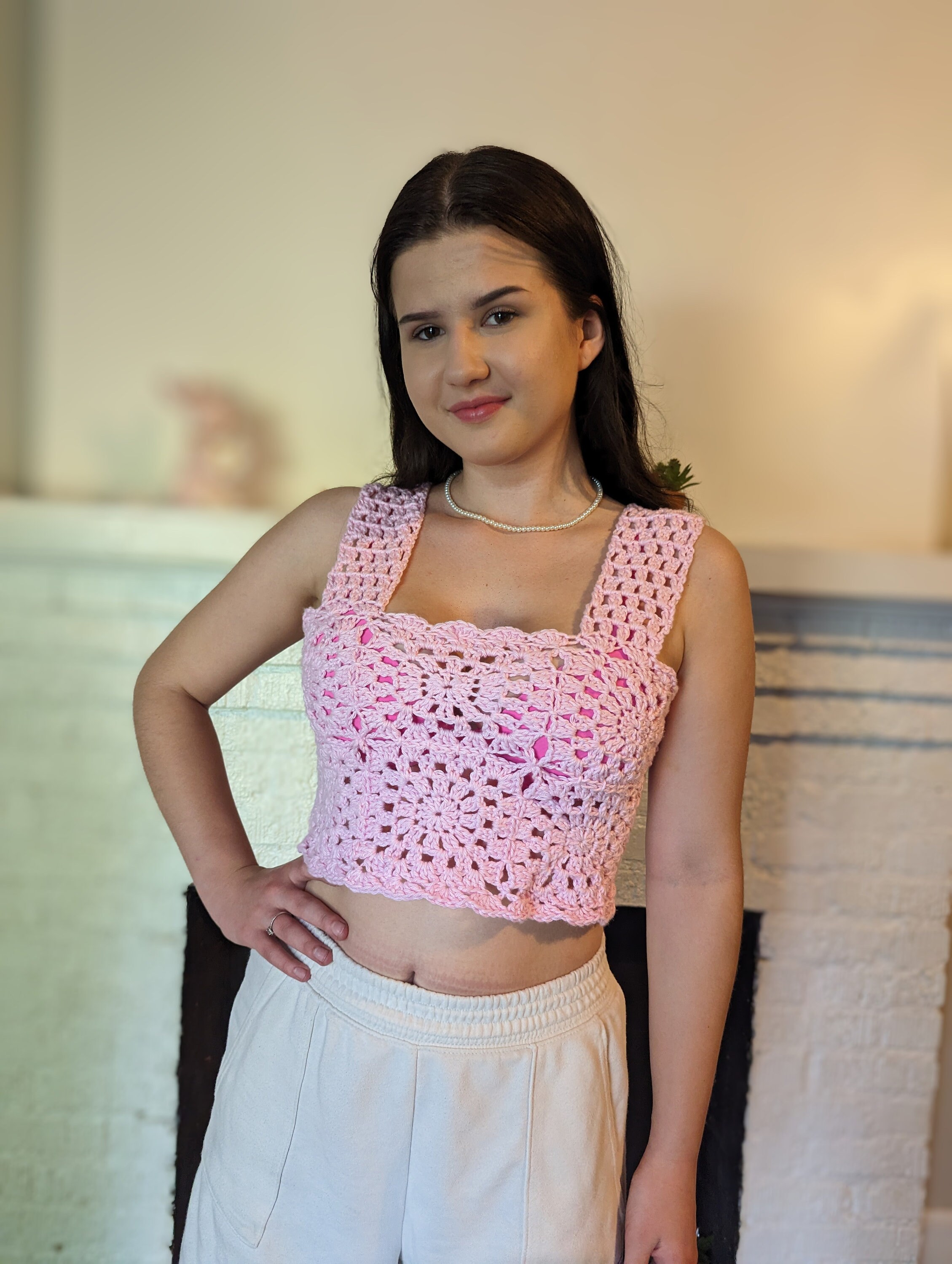 Crochet Mesh Top Pattern. Crochet Summer Pink Cotton Top. - Etsy