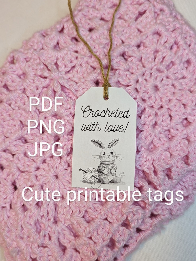 Printable Crochet With Love Tags - DIY Crochet Labels (PDF Pattern) - Etsy