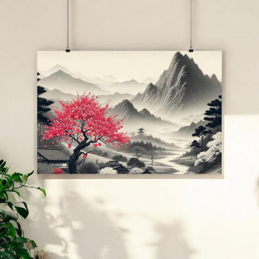 Japanese Nature Scene Wall Art Poster – 18x24 | Traditional Art Print ...