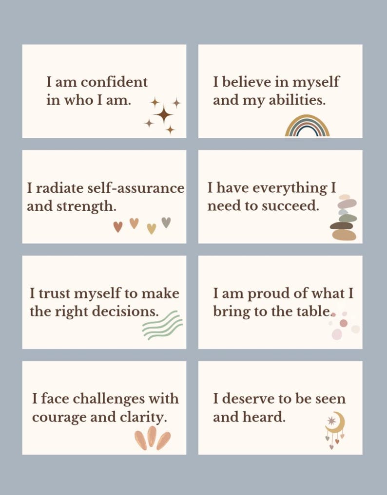 Printable Confidence Affirmation Cards: DIY Jar Kit (digital Download ...