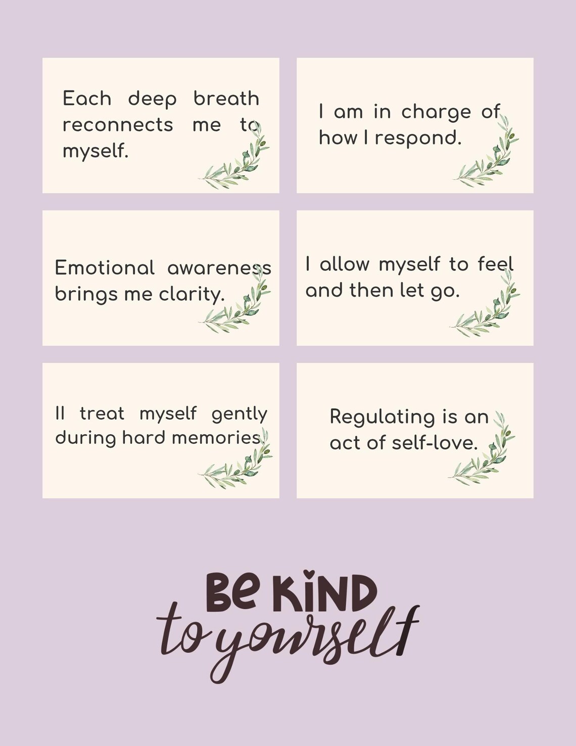 Emotional Regulation Affirmation Cards Printable DIY Affirmations Jar ...