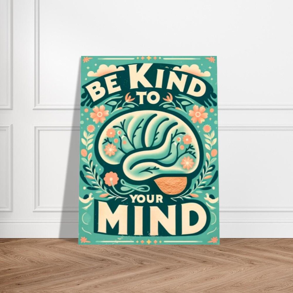 Vintage 'be Kind to Your Mind' Poster | Mental Health Decor (18x24) - Etsy