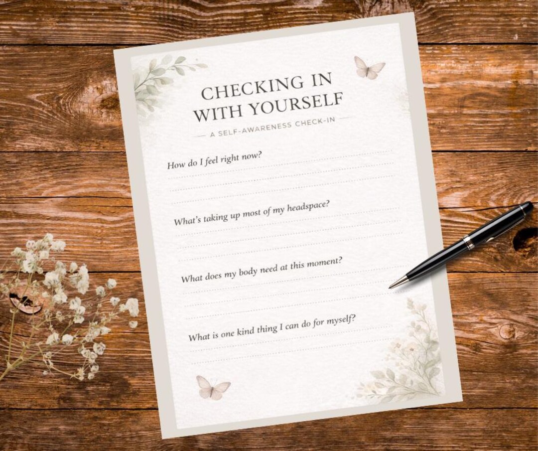Check in With Yourself Printable Self Awareness Worksheet SEL Emotional ...